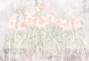 Fototapeta - Květy ve zdi (245x170 cm)