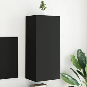 Nástěnná TV skříňka černá 40,5 x 30 x 90 cm kompozitní dřevo - Default Title