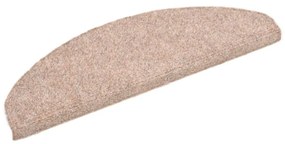 Schodové rohože samolepicí 15 ks 65 x 21 x 4 cm světle hnědé, půlkulaté, velké 132696