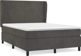 Box spring postel s matrací tmavě šedá 140x200 cm samet 3129094