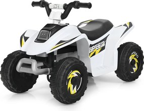 Costway 6 V baterie Quad Mini Quad pro batolata – 73 × 40 × 44,5 cm, bílý