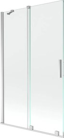 Mexen Velar dvoudílná sprchová zástěna rozšířitelná 110 x 150 cm, transparentní, chromovaná - 896-110-000-01-01