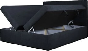 Kontinentální postel Boxspring HORAL SOFT šedá – lehací plocha ve výšce 58 cm 180 x 200 cm