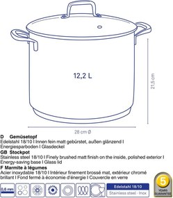 KELA Hrnec s poklicí nerez 18/10 FLAVORIA 12,2 l KL-10178