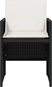 vidaXL Zahradní židle s poduškami 4 ks černé polyratan [4007435]