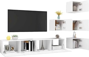 6dílný set TV skříněk bílý dřevotříska 3078721