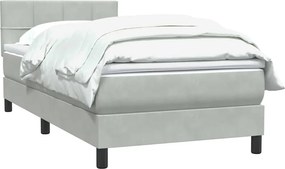 Box Spring Postel s matrací Světle šedá 90x220 cm Samet 3316239