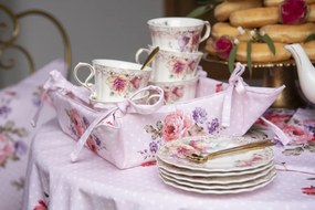 Růžová bavlněná chňapka - rukavice s růžemi Dotty Rose - 18*30 cm