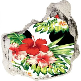 Wallmuralia 3D díra na zeď Hawajské květiny 75x75 cm