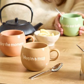 Hnědý kameninový hrnek 420 ml Muggies – Salt&amp;Pepper