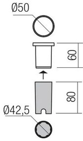 Redo 90042 - LED Venkovní zápustné svítidlo INCAS LED/2,3W/230V IP65