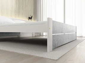 Postel IKAROS DOUBLE 140 x 200 cm, beton/bílá Matrace: Matrace Coco Maxi 20 cm, Rošt: Bez roštu