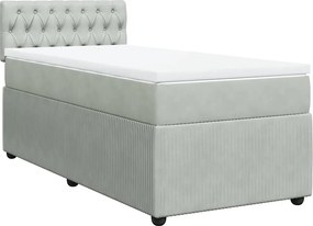 Box spring postel s matrací světle šedá 100x200 cm samet 3289968