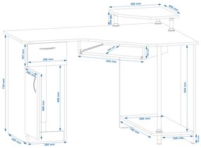 PC stůl ATLANT, rohový