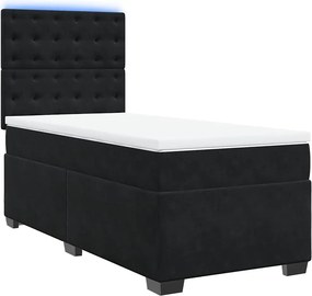Box spring postel s matrací černá 90x190 cm samet 3293100