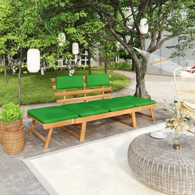 vidaXL Zahradní lavice s poduškami 2 v 1 190 cm masivní akácie [42647] Barva: Hnědá a zelená