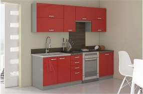 Nábytek Elegance Kuchyňská linka RISSO 120/180 cm = Dolní skříňky: 80cm dřezová, 40cm zásuvková, Horní skříňky: 80cm plná, 40cm, 60cm digestořová