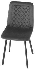 AUTRONIC Židle jídelní, šedý samet, kov černý mat