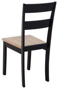 Sada 2 dřevěných jídelních židlí černá/světlé dřevo GEORGIA Beliani