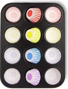Kovová forma na 12 muffinů s papírovými košíčky 72 ks