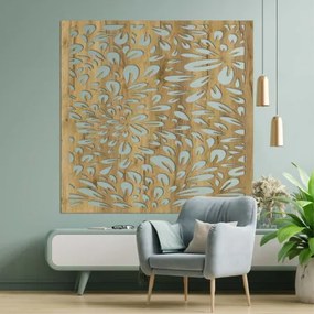 Moderní dřevěný vyřezávaný panel na zeď, květinová 3D dekorace | SENTOP HDF0285