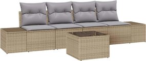 Set pohovek 5 ks Béžová a Světle šedá polyratan 3346930