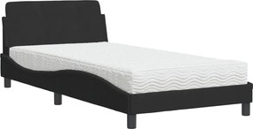 Postel s matrací Dover černá 100 x 200 cm samet 3208353