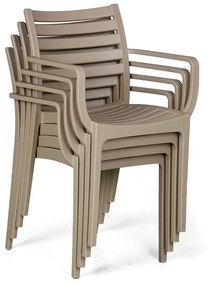 Plastová bistro židle SLENDER, béžová, 3+1 ZDARMA