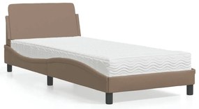 Postel s matrací Dover cappuccino 90 x 190 cm umělá kůže 3208321
