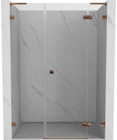 Mexen Lunar L sprchové dveře otočné pravé 140 cm, transparentní, růžové zlato - 834SL-140-050-60-00-P