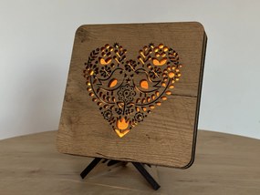 Li-Go "Srdce malované" lampa 19x19 cm provedení povrchu: dub světlý