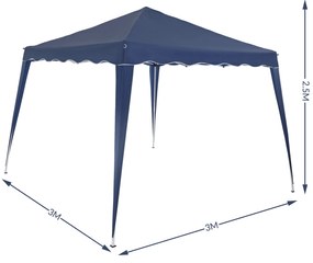Casaria Party stan 3 x 3 m modrý UV- ochrana 50+