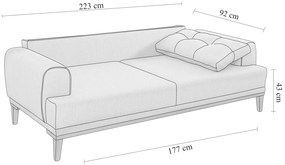 Hanah Home Třímístná pohovka BALERA s křeslem krémová 223 cm
