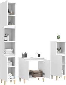 3dílný set koupelnového nábytku bílý kompozitní dřevo 3185581