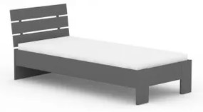 Dětská postel REA Nasťa 90x200cm - graphite, 1. pás čela 1100 - zelená, 2. pás čela 1027 - bílá, 3. pás čela v barvě postele