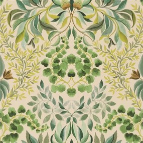 Květovaná tapeta KARAKUSA Designers Guild Odstín Tapety: Green PDG1157/04