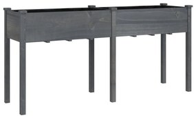 vidaXL Truhlík s vložkou šedý 161 x 45 x 76 cm masivní jedlové dřevo
