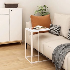 Odkládací stolek bílý 40 x 30 x 59 cm kompozitní dřevo - Default Title
