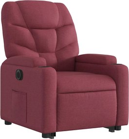 Elektrické zvedací polohovací křeslo vínové textil 3204623