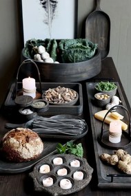 Granitový antik dřevěný servírovací podnos s uchy Tours Tray - 30*40 cm
