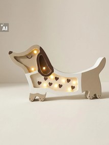 Sinsay - Dětská LED noční lampička ve tvaru jezevčíka - béžová
