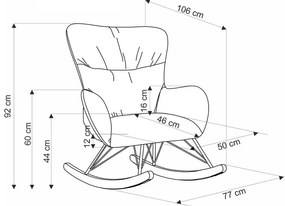 Houpací křeslo Isaac, šedá