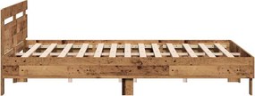 Rám postele Staré dřevo 203 x 185 x 70 cm Kompozitní dřevo 3385625