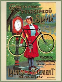 Plechová cedule Továrna velocipedů Velikost: A4 (30 x 20 cm)