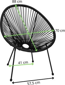 Ratanové zahradní křeslo SPRINGOS LOA GF0085 černé