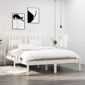 vidaXL Rám postele masivní borovice 120 x 200 cm [3104059] Barva: Bílá