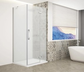 Gelco Trinity Chrom čtvercový sprchový kout 90 x 90 x 200 cm otevírací pravá aluchrom sklo matné GT5690-90MR-CH