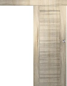 posuvné interiérové dveře na stěnu vasco doors IBIZA plné, model 1 Průchozí rozměr: 70 x 197 cm, Orientace dveří: Levé dveře, Dekor: Dub Santa