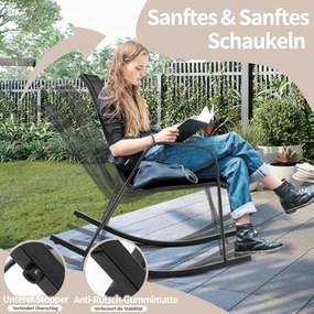 Costway Sada 2 houpacích křesel s prodyšným látkovým sedákem Ergonomická – černý