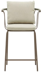 OnaDnes -20% Béžová látková zahradní barová židle Kave Home Salguer 66 cm